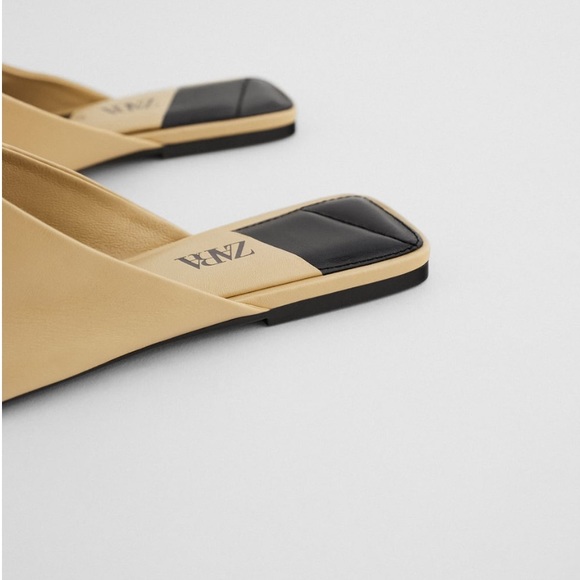Zara | Shoes | Nwt Zara Low Heeled Pointed Toe Leather Mules | Poshmark